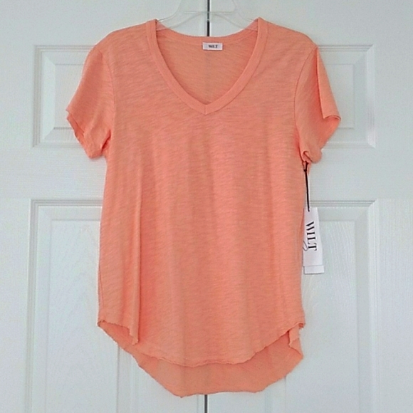 Wilt Tops Wilt Light Orange Short Sleeve Slub Jersey Top Poshmark